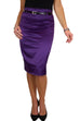Stretch Satin Pencil Skirt Satin Deep Purple – Icecoolfashion